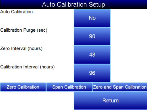 Auto Calibration Setup